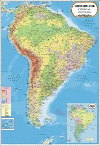 South America Physical Map - Vidya Chitr Prakashan ( VCP )