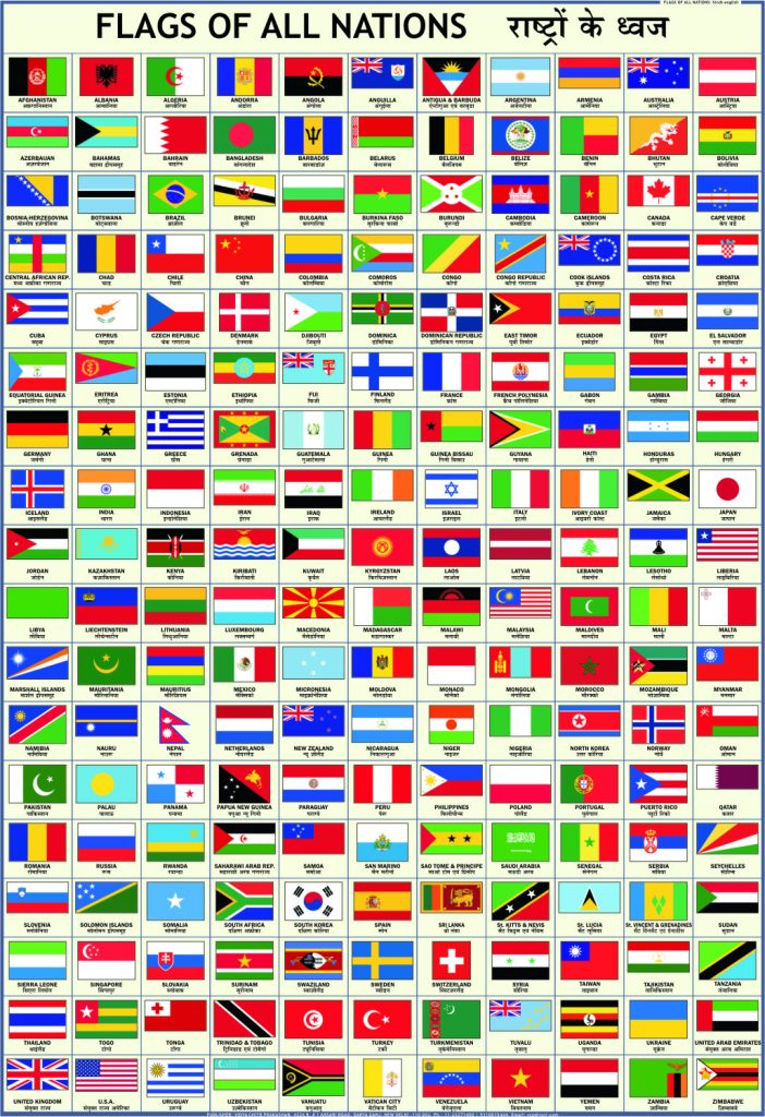Flags of Countries Chart - Vidya Chitr Prakashan ( VCP )